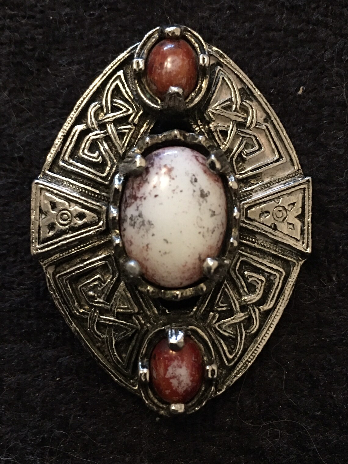 Vintage Celtic Brooch With Cabochon Centre Stone and Exterior - Etsy