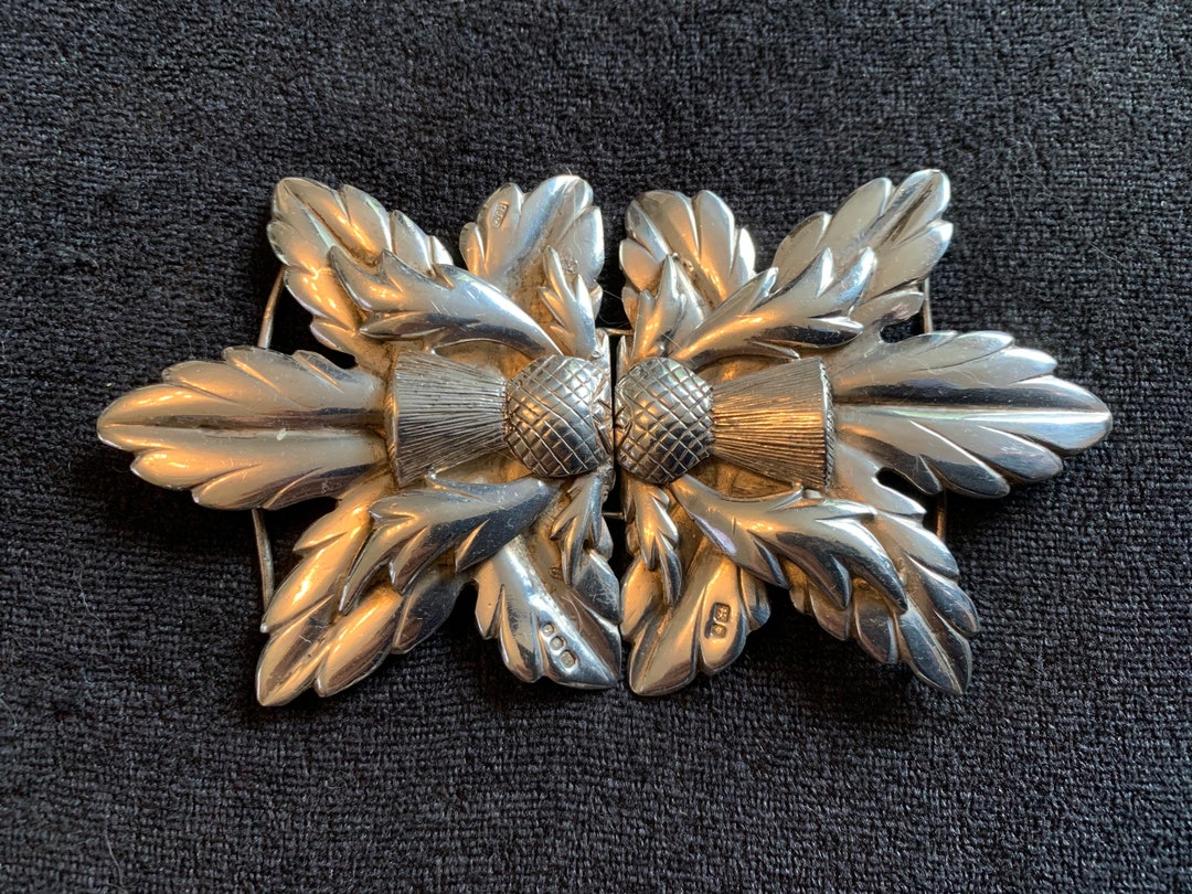 Vintage Stunning Sterling Silver Scottish Thistle Nurses Buckle by PJB ...