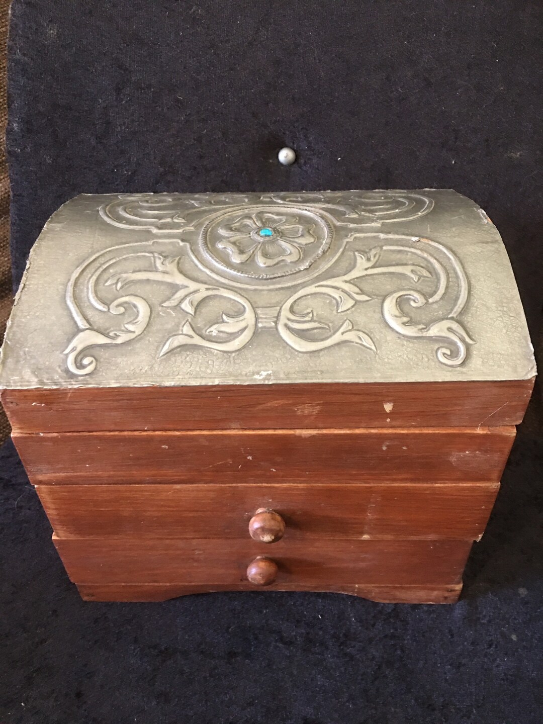 Vintage Celtic Lead Embossed Lidded Treasure Chest Style Wooden Box - Etsy