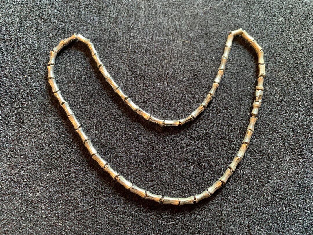 Vintage Sterling Silver Fish Bone Style Necklace - Etsy