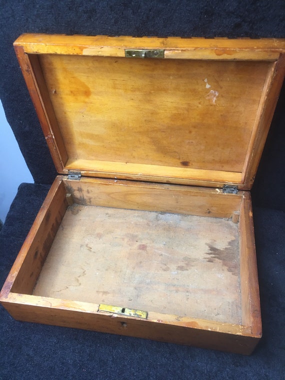 Antique Rare Genuine Madeira inlaid wooden box - Gem