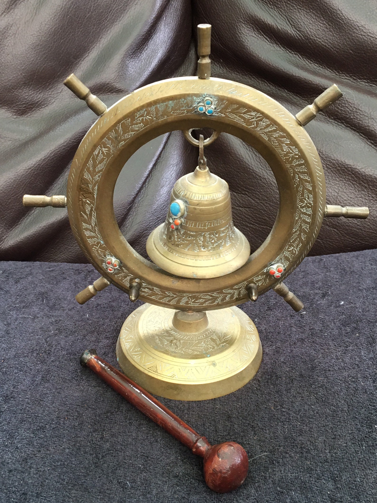 Vintage Ships Wheel Solid Brass Dinner Gong Bell Table - Etsy