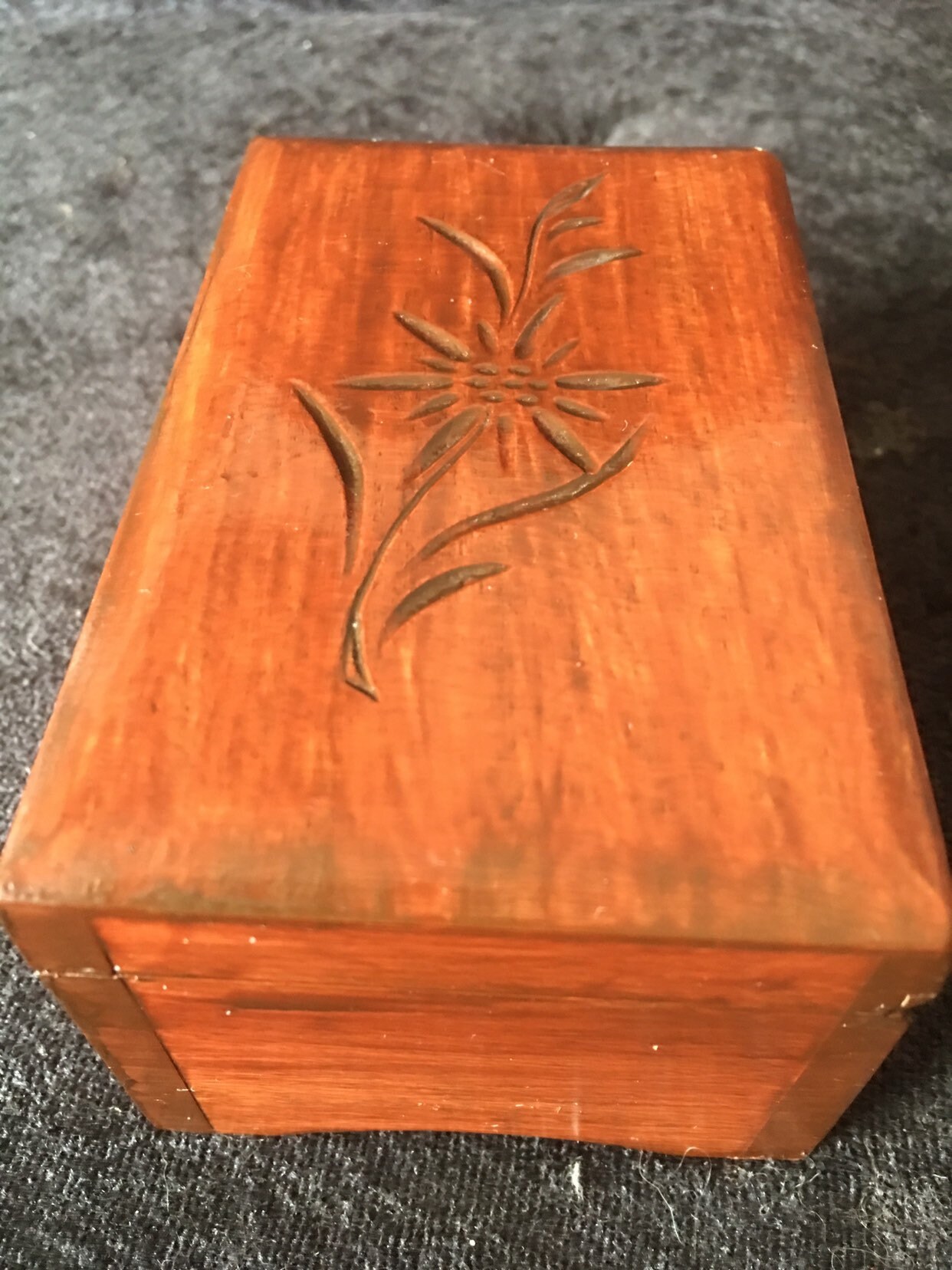 Rare Smaller Sized Vintage Black Forest Music Box With Edelweiss Carved ...
