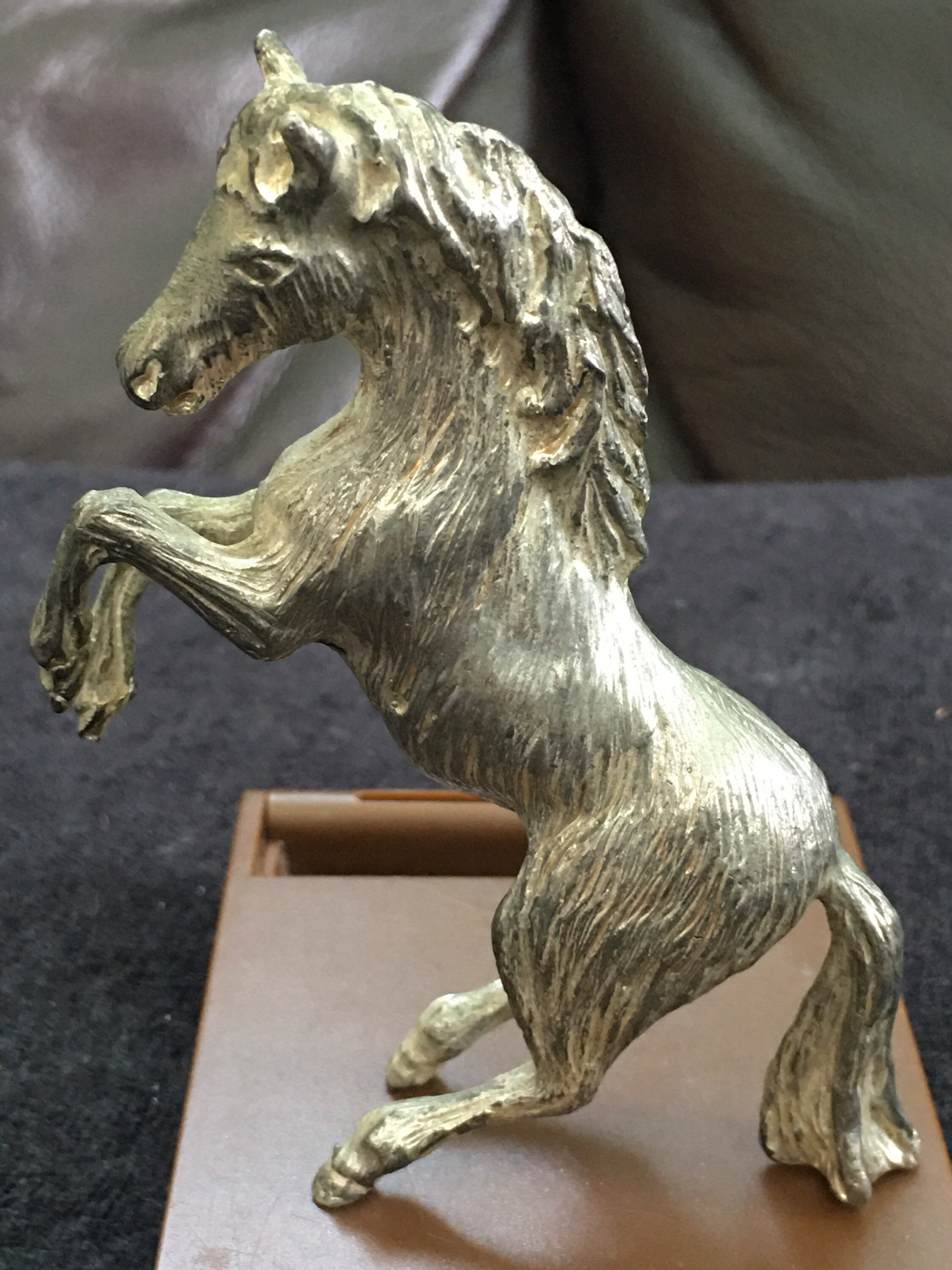 Collectibles Art & Collectibles Vintage Pewter Rampant Stallion figure ...