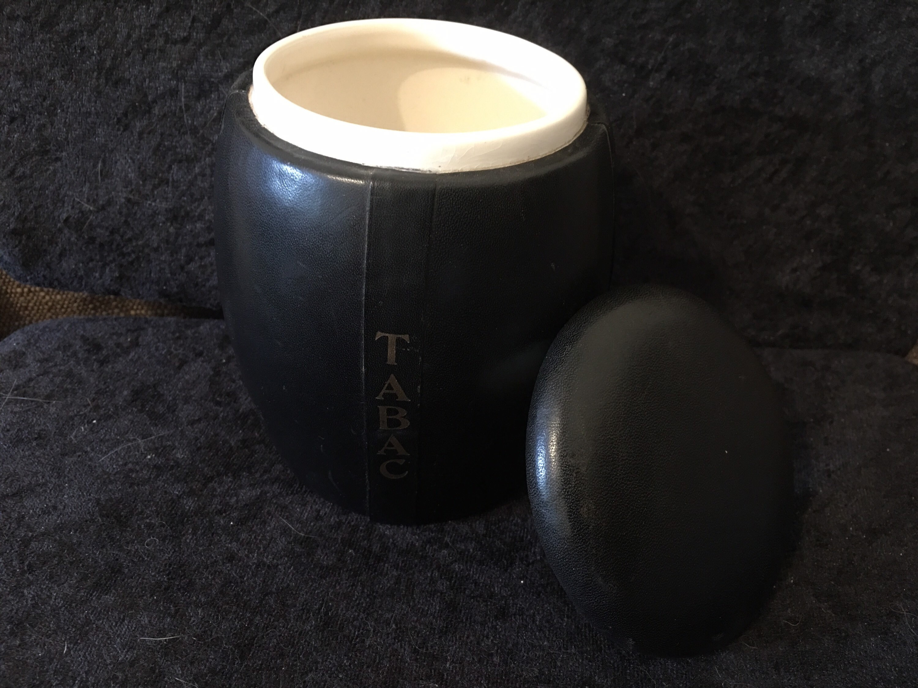 Vintage Tabac Tobacco Jar and Lid Made With Real Hide Leather - Etsy