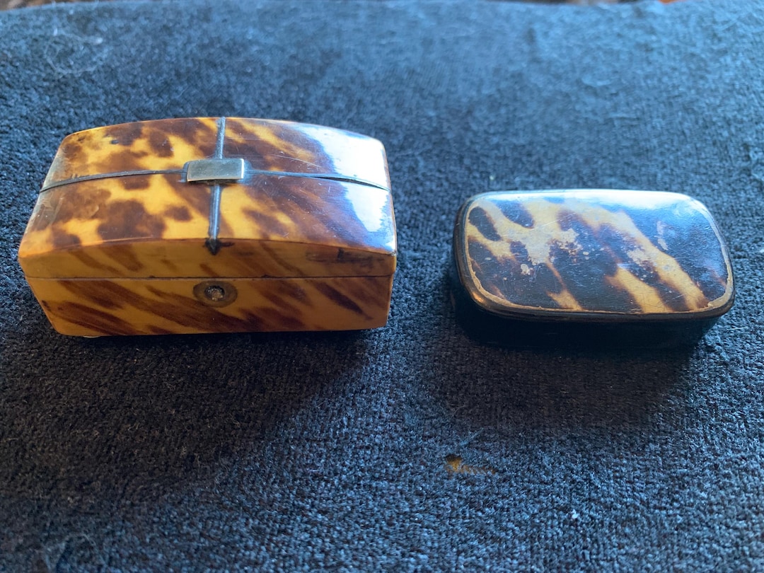 Two Antique Faux Tortoise Shell Snuff Boxes - Etsy