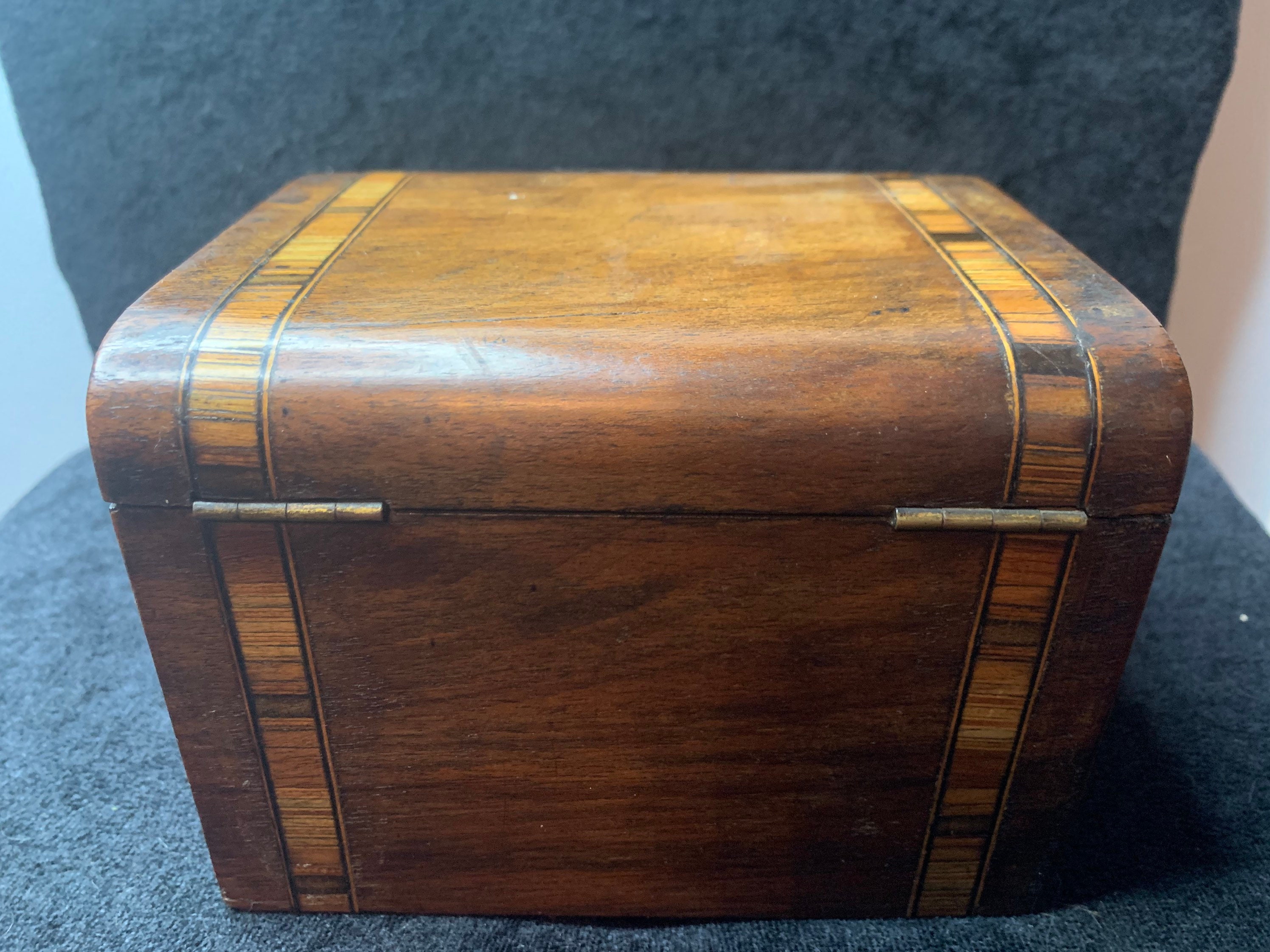 Stunning Antique Solid Wood Tea Caddy With Inlaid Banding - Etsy
