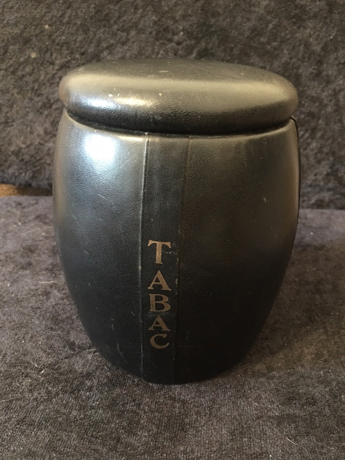 Vintage Tabac Tobacco Jar and Lid Made With Real Hide Leather - Etsy