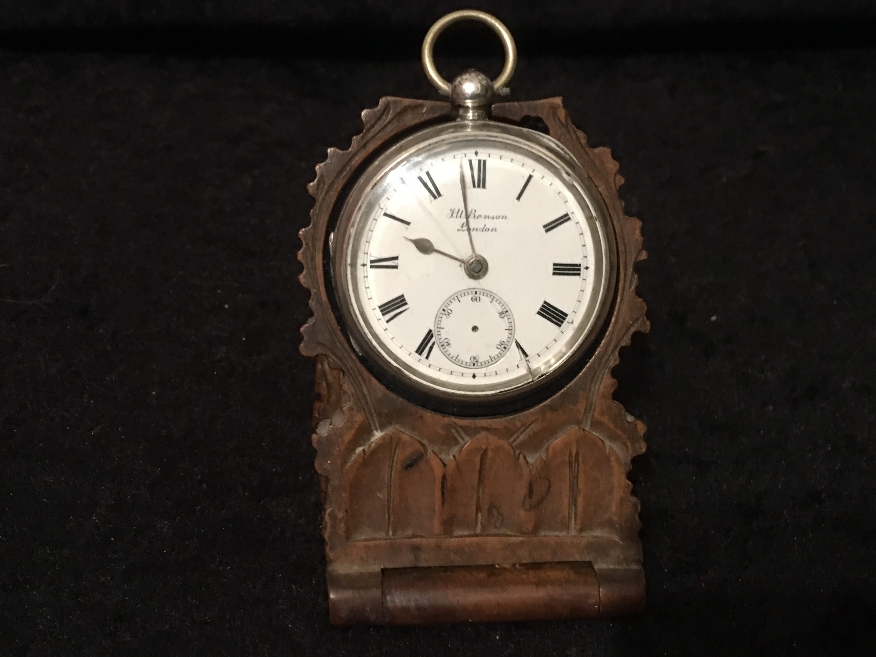 Early Antique Black Forest Hand Carved Pocket Watch Holder | Etsy