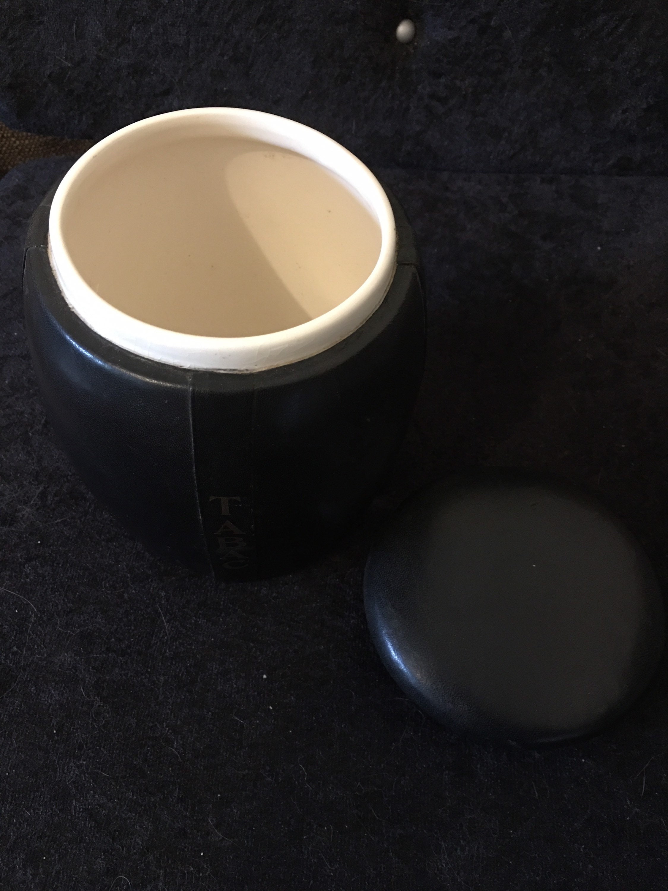Vintage Tabac Tobacco Jar and lid made with real hide leather | Etsy