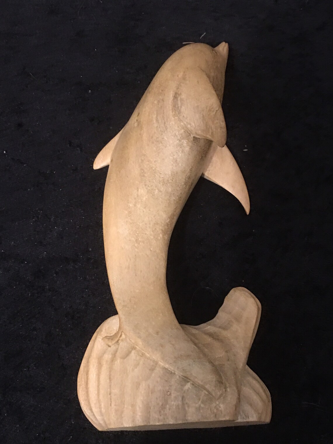 Vintage Hand Carved Wooden Dolphin Riding the Crest of a Wave - Etsy UK