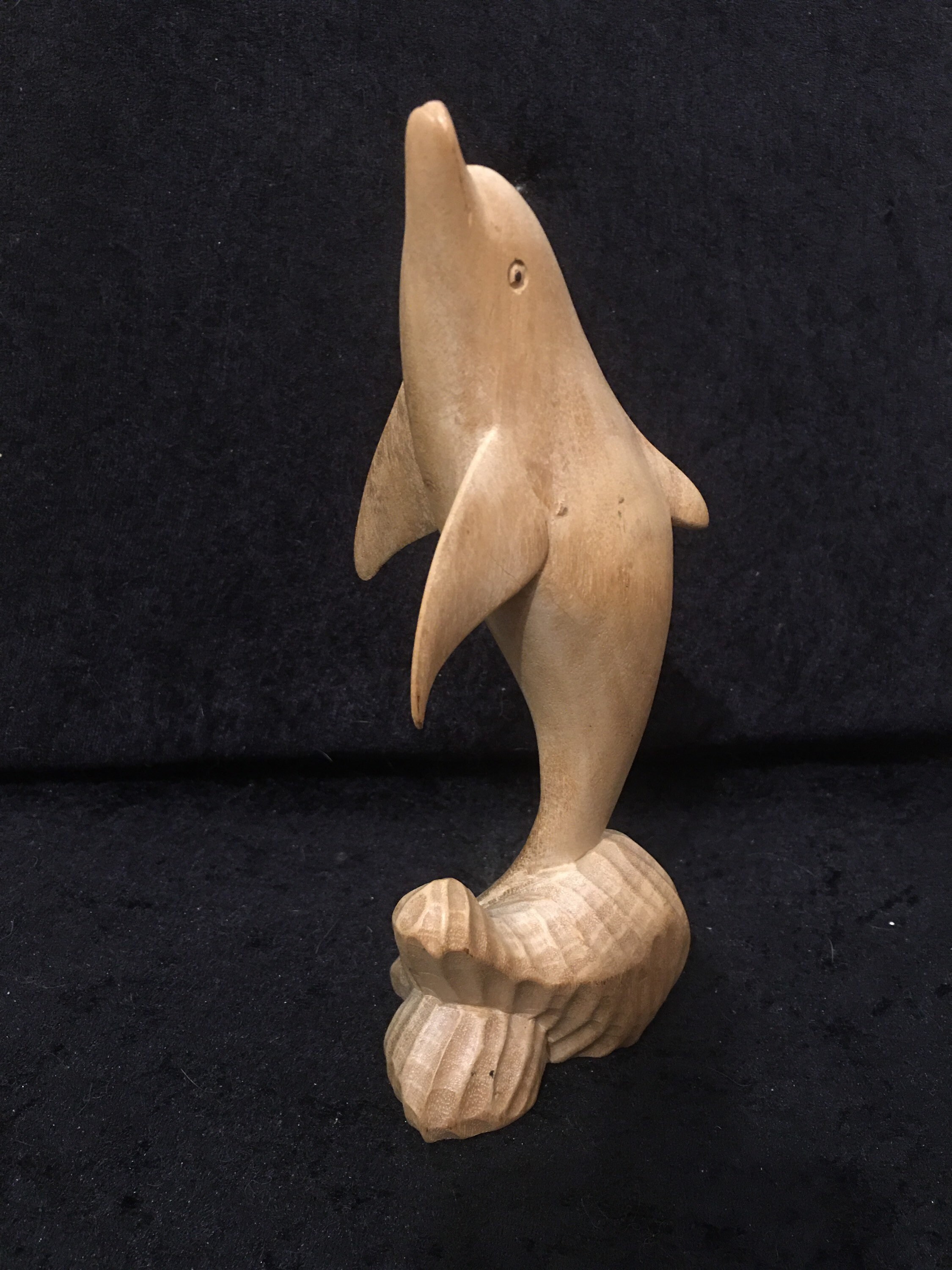 Vintage Hand Carved Wooden Dolphin Riding the Crest of a Wave - Etsy UK