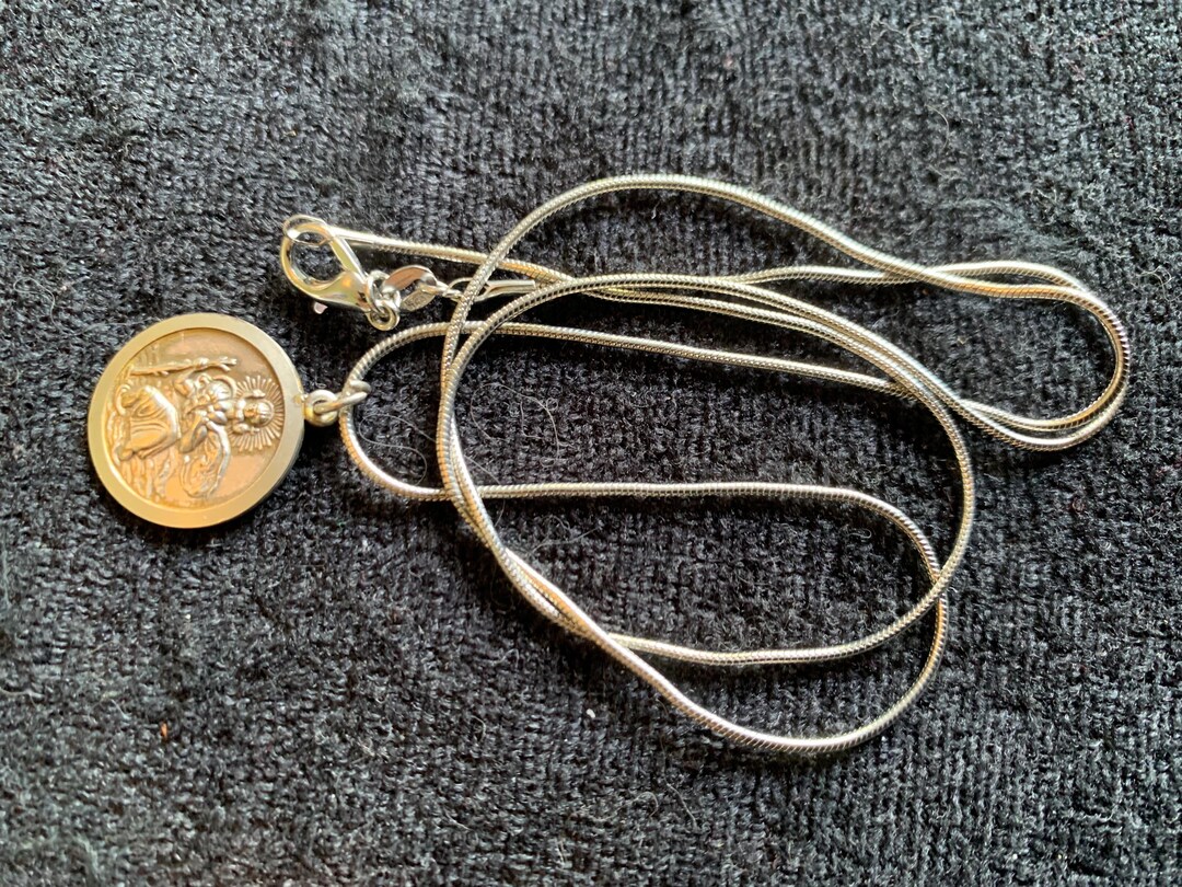 Vintage Georg Jenson Sterling Silver St Christopher With Chain - Etsy