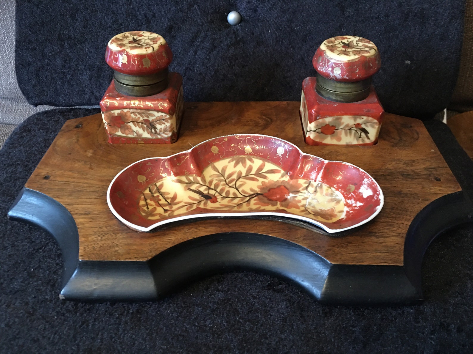 Very Rare and Early Antique Porcelain Inkwells Dish and Stand - Etsy