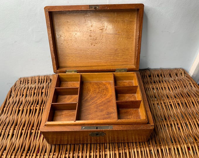Antique Victorian Sewing / Work Wooden Box With Partitioned Interior - Etsy