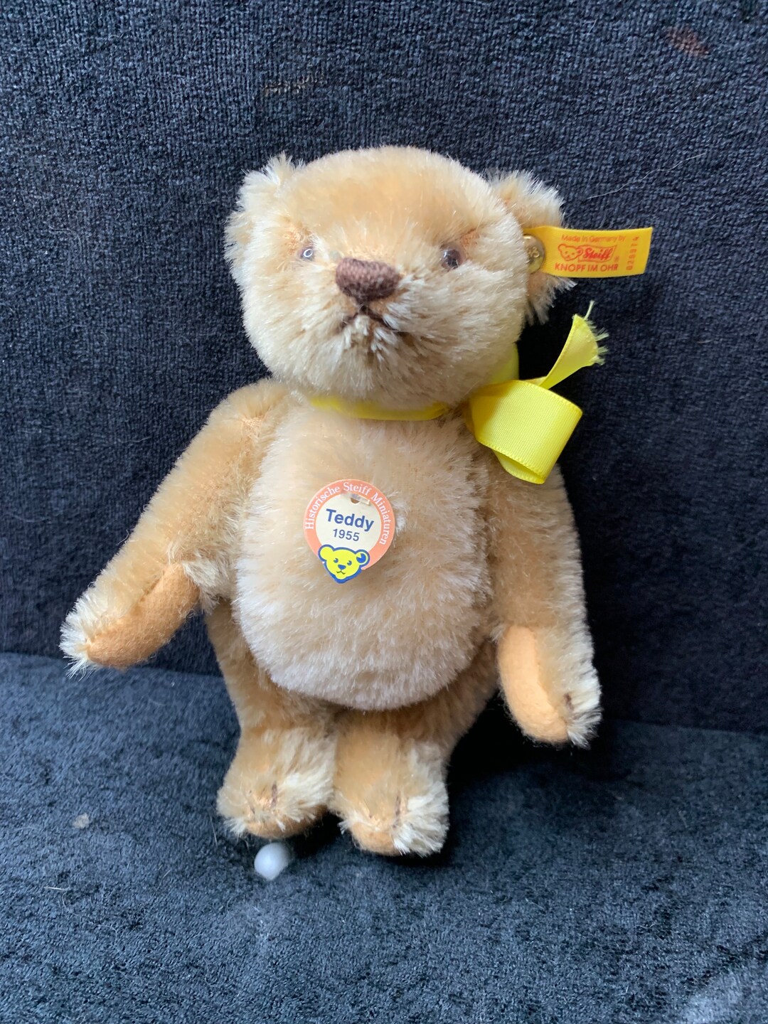 Rare STEIFF Miniature Caramel Mohair 1955 Replica Teddy Bear Replica ...