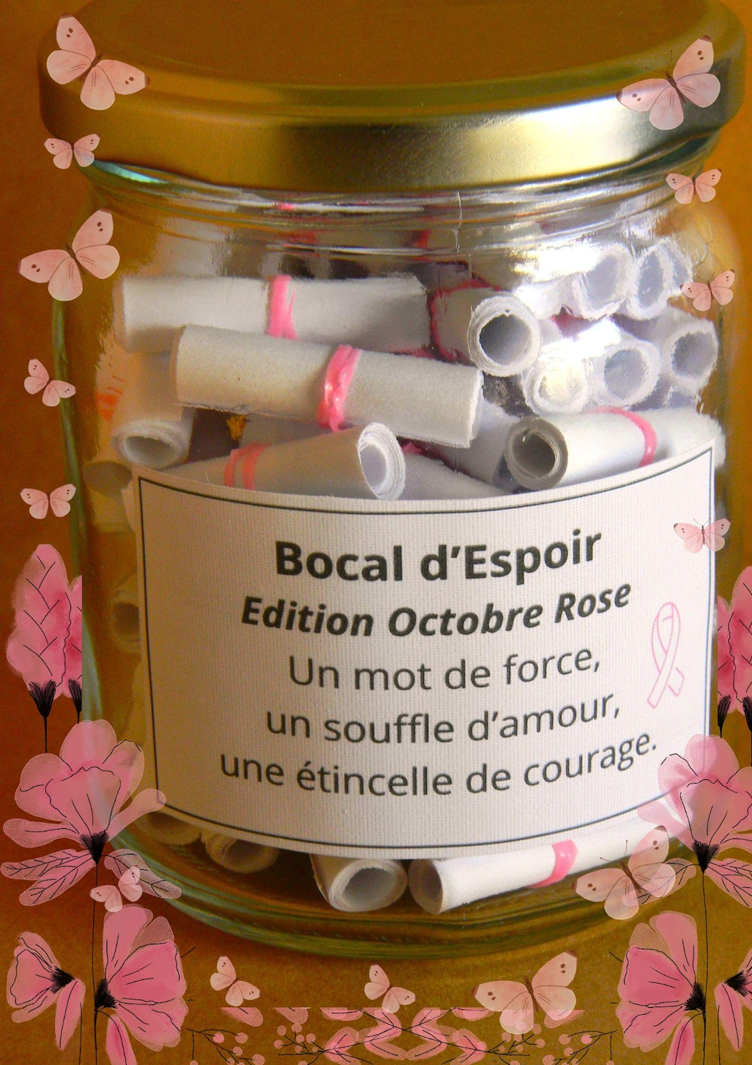 Bocal d’Affirmations Positives · Édition Spéciale Octobre Rose · 70 à 90 Messages d’Espoir ...