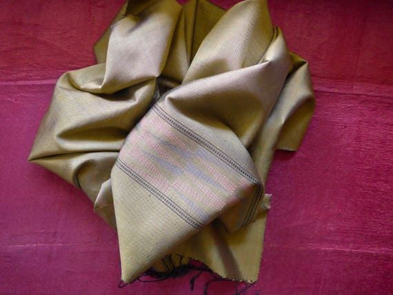 Lao Silk Handwoven Scarf | Etsy