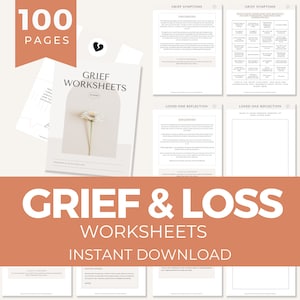 Printable Grief Worksheets INSTANT DOWNLOAD Grief Workbook Grief & Loss ...