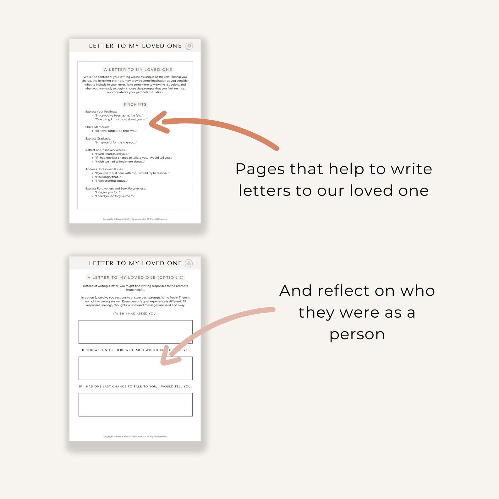 Printable Grief Worksheets INSTANT DOWNLOAD Grief Workbook Grief & Loss ...