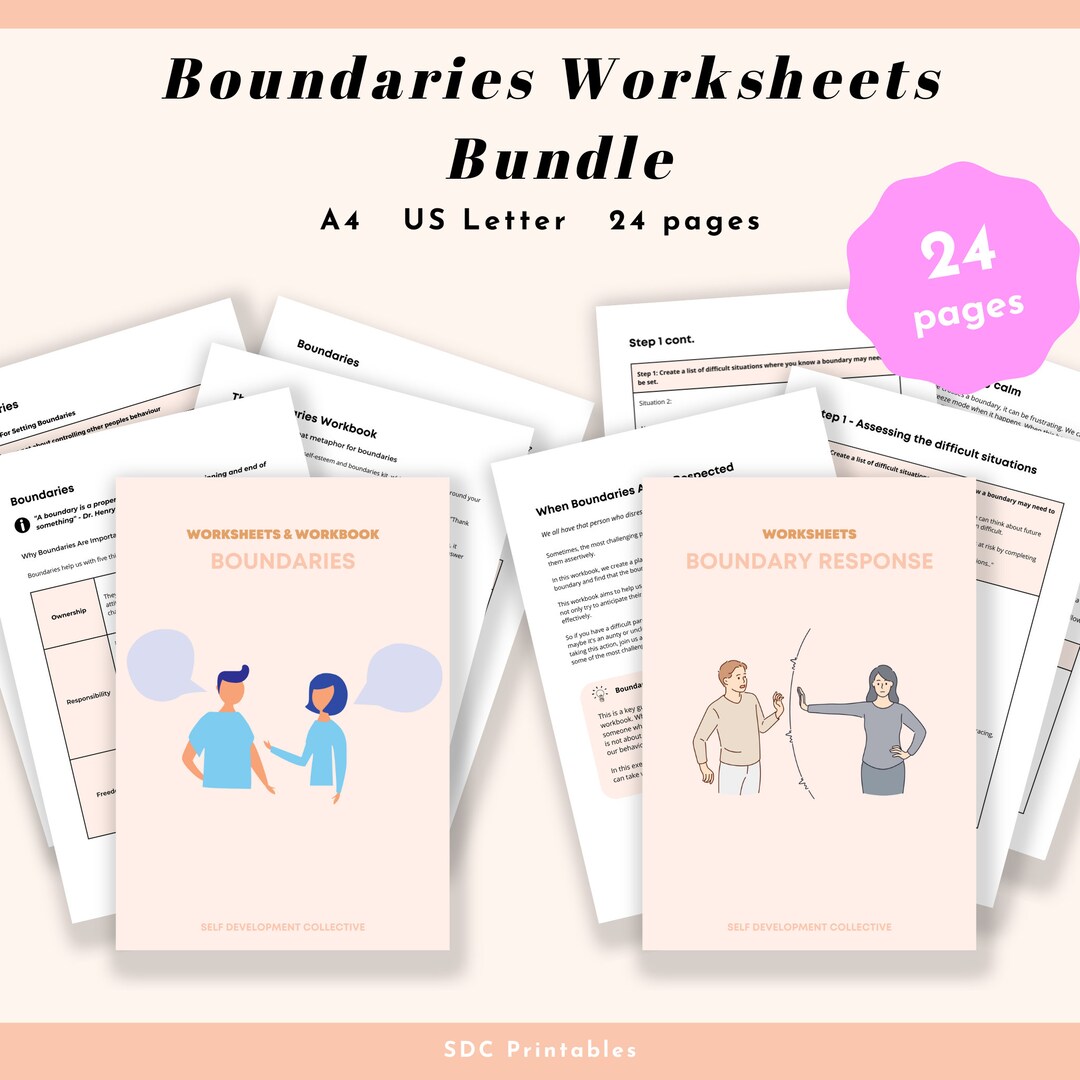 Boundaries Worksheets Boundaries Workbook Setting Healthy - Etsy