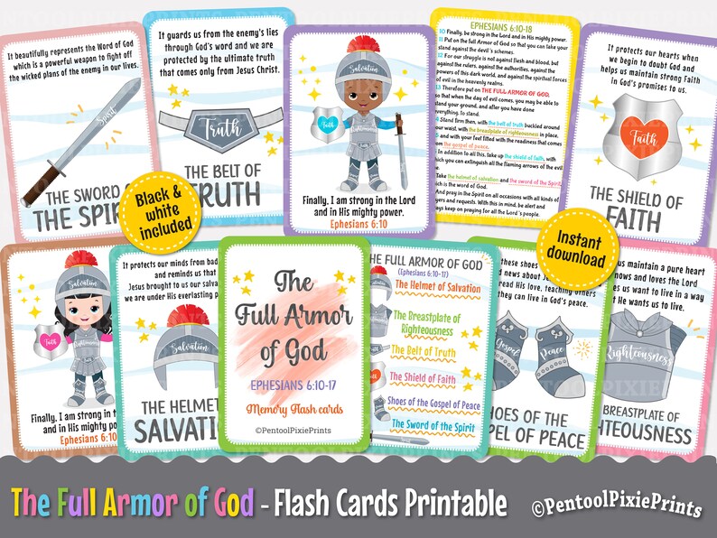 Armor of God, Flash Cards, the Full Armor of God, Flashcards ...