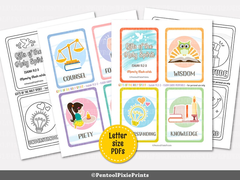 Gifts of the Holy Spirit Flash Cards Gifts of the Spirit - Etsy