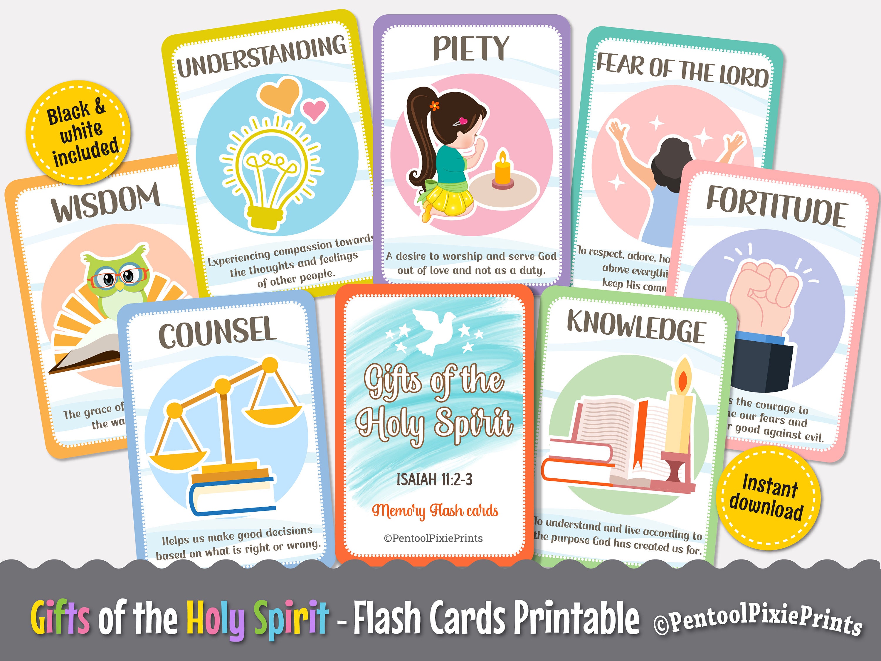 Gifts of the Holy Spirit, Flash Cards, Gifts of the Spirit, Flashcards ...