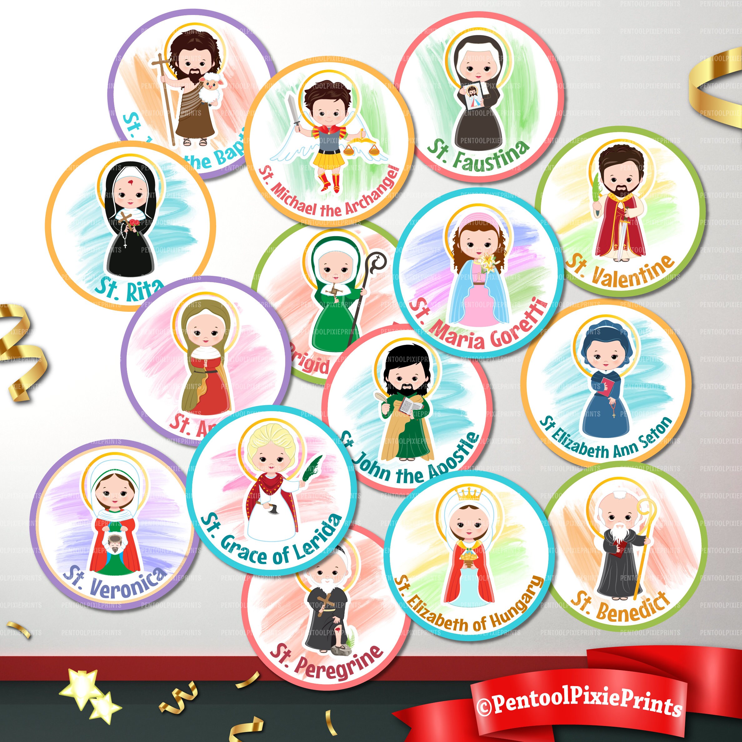 Saints Bottle Cap Images, Catholic Saints, Saint Stickers, Saints Print ...