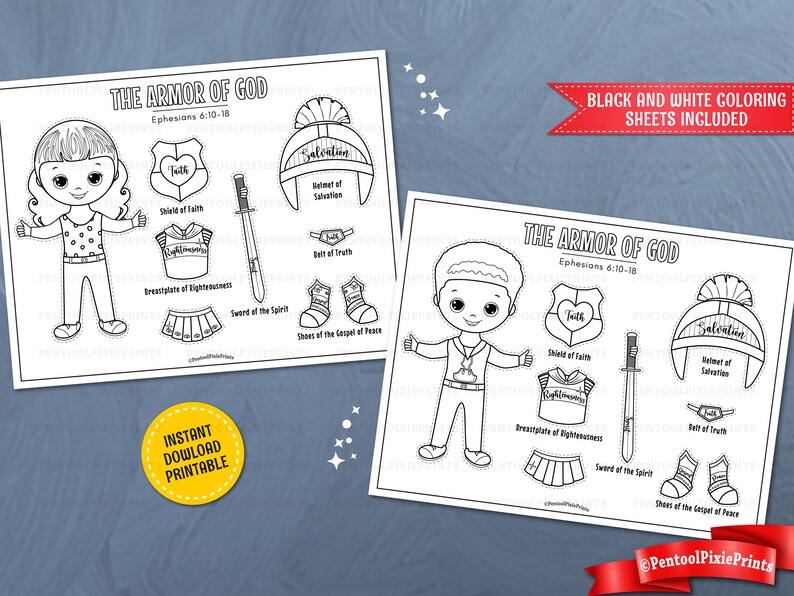 Buy Armor of God Paper Doll Printable, Bible Verse Prints, Homeschool ...