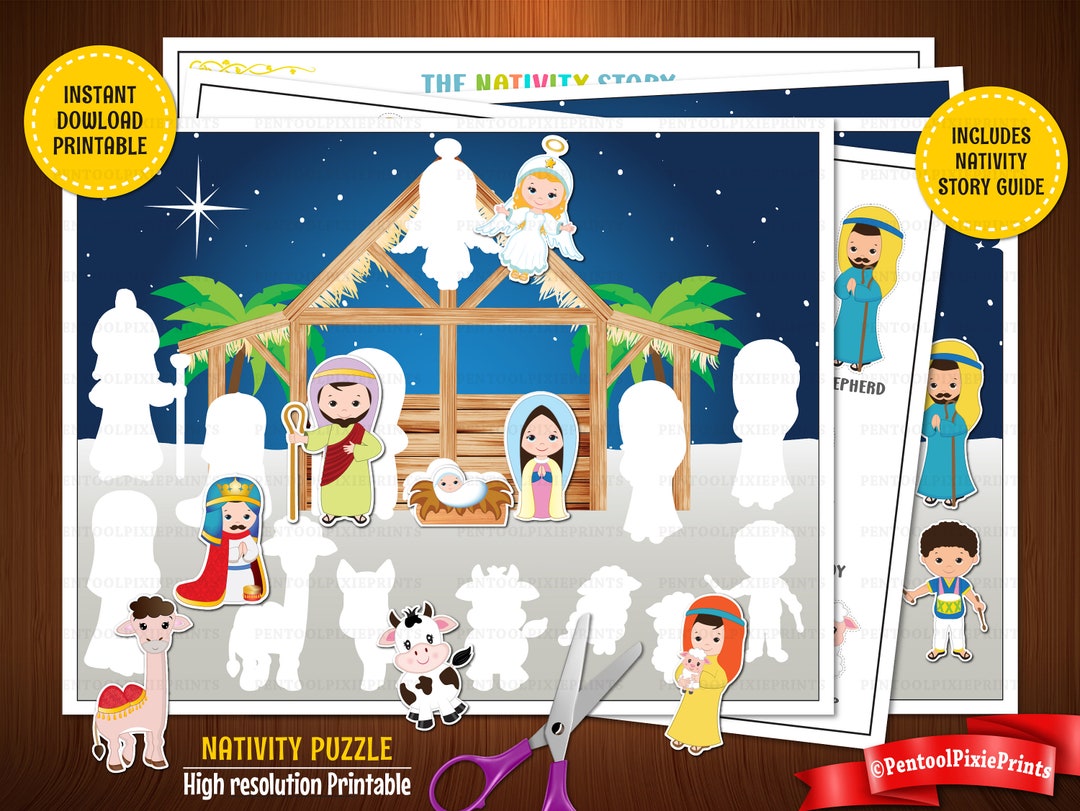 Nativity Puzzle, Story Guide, Christmas Game, Nativity Story, Nativity ...