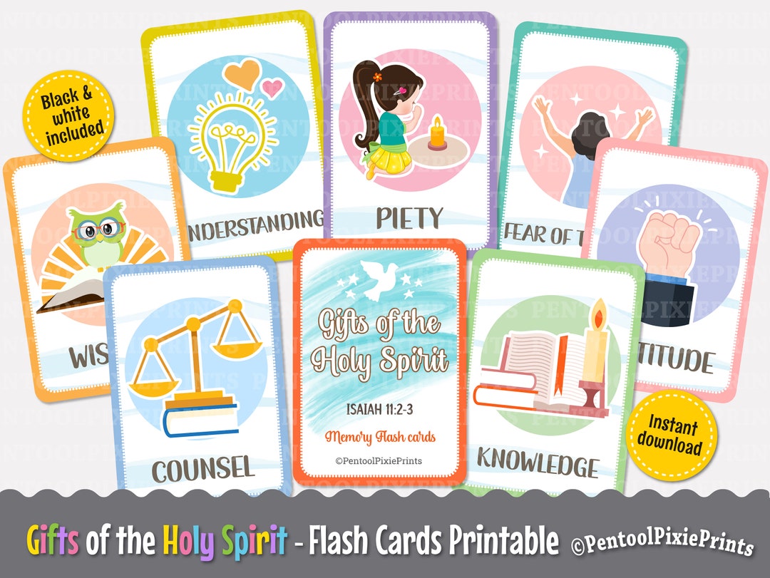 Gifts of the Holy Spirit Flash Cards Gifts of the Spirit - Etsy