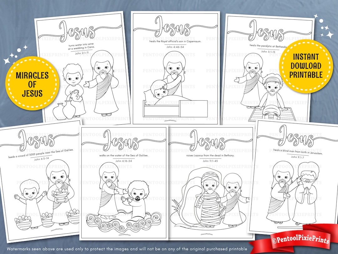 Miracles of Jesus, Coloring Pages, Coloring Sheets, Homeschool ...