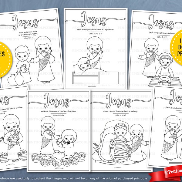 Miracles of Jesus Coloring - Etsy