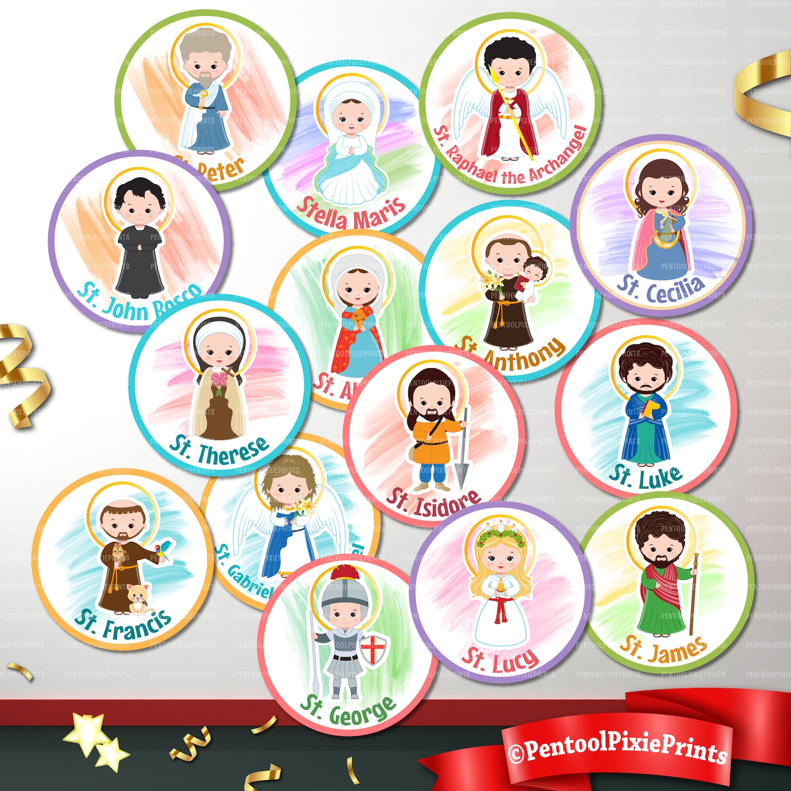 Saints Bottle Cap Images, Catholic Saints, Saint Stickers, Saints Print ...