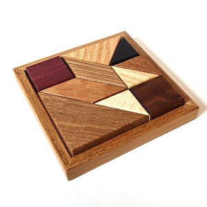Wood Puzzle Brain Teaser Geometric Shapes Jigsaw - Etsy