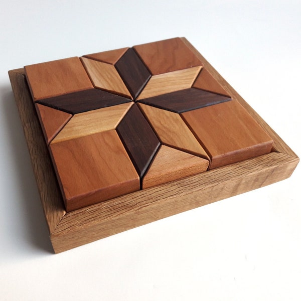 Wooden Geometric Shapes Puzzle - Etsy