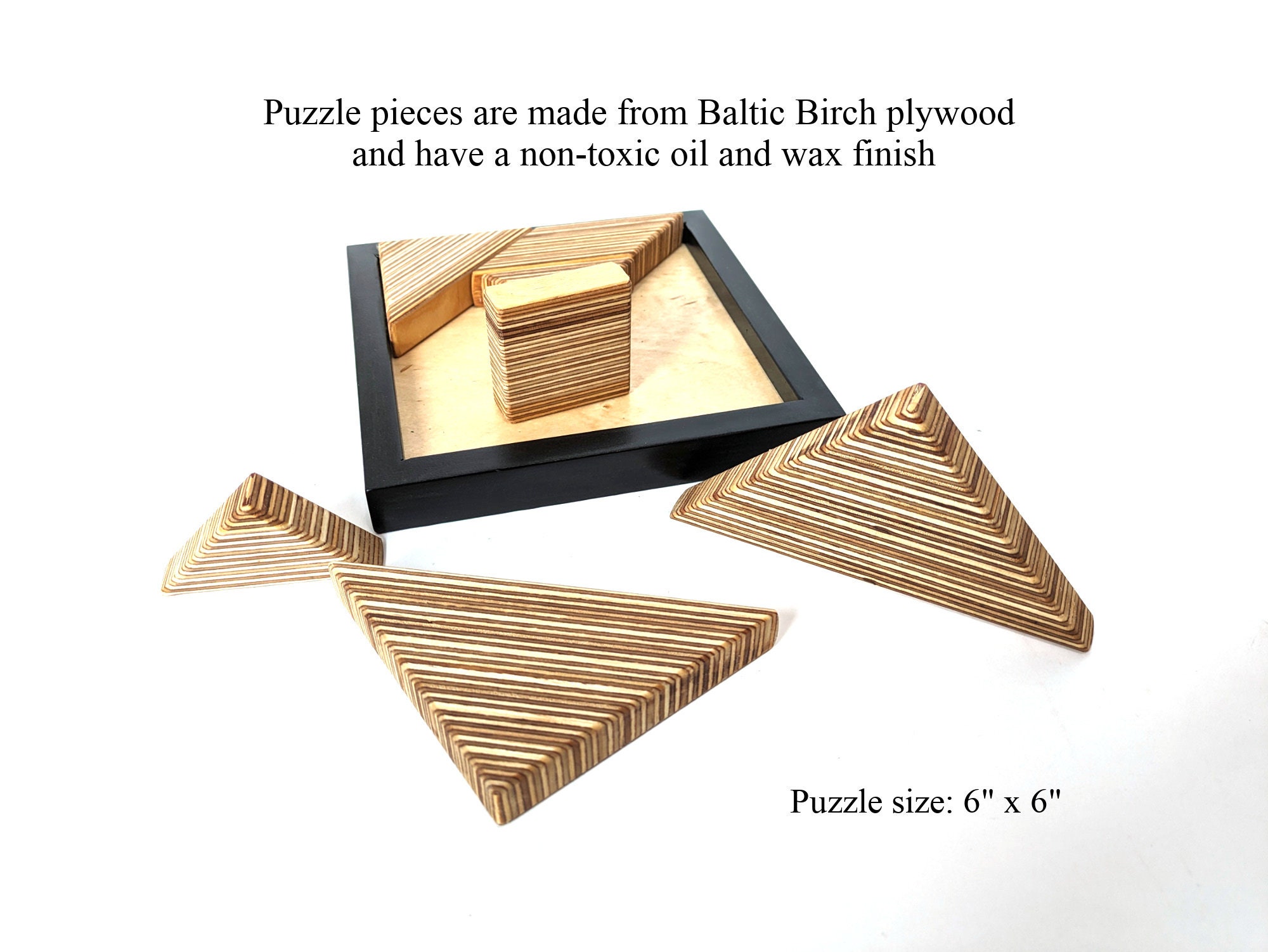 Tangram Jigsaw Puzzle, Unique Seven Piece Plywood Geometric Brain Teaser, Teaching Toy - Etsy