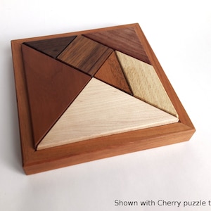Tangram Wood Jigsaw Puzzle, Classic Brain Teaser, Shapes Toy - Etsy