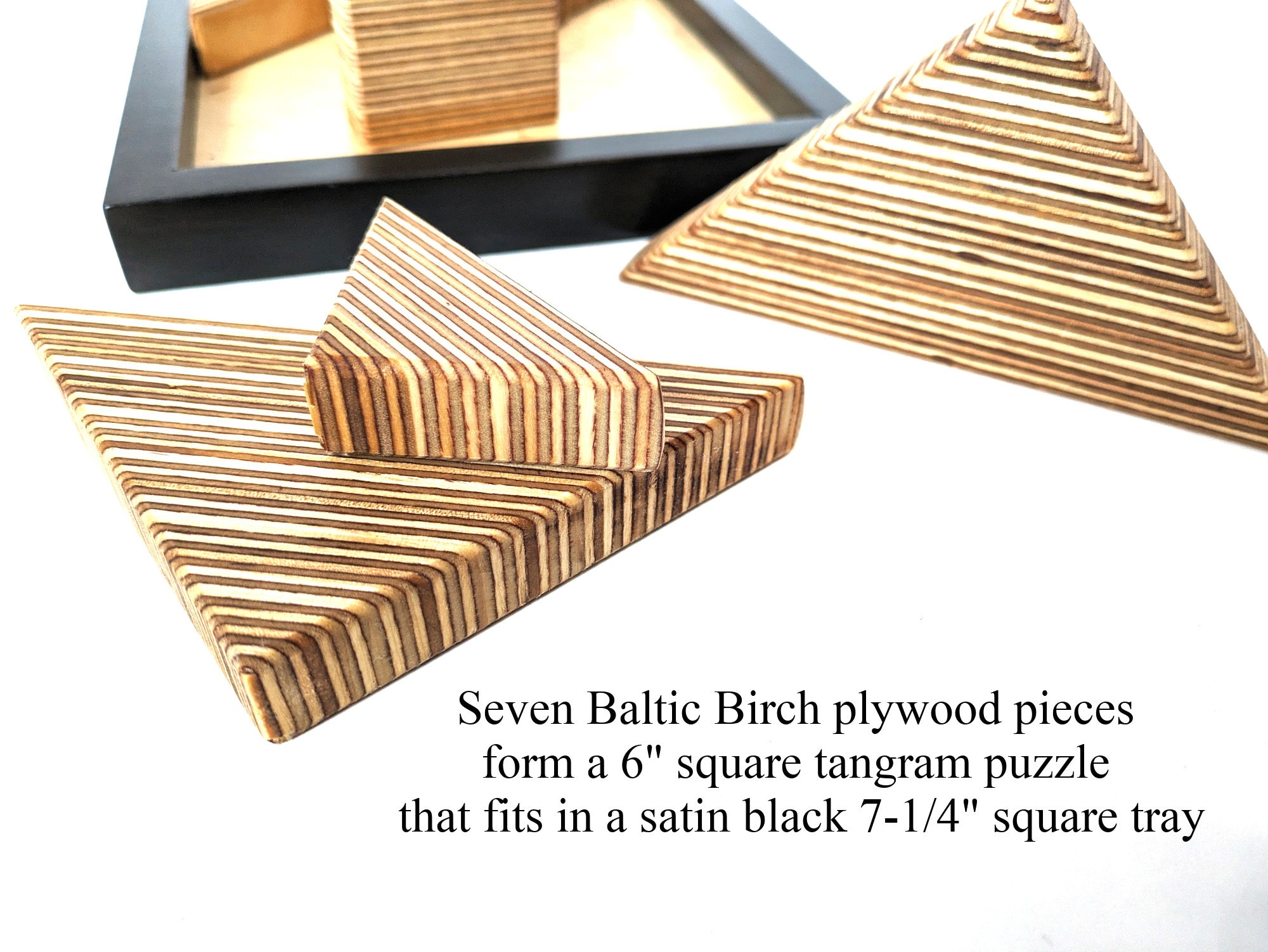 Tangram Jigsaw Puzzle, Unique Seven Piece Plywood Geometric Brain ...