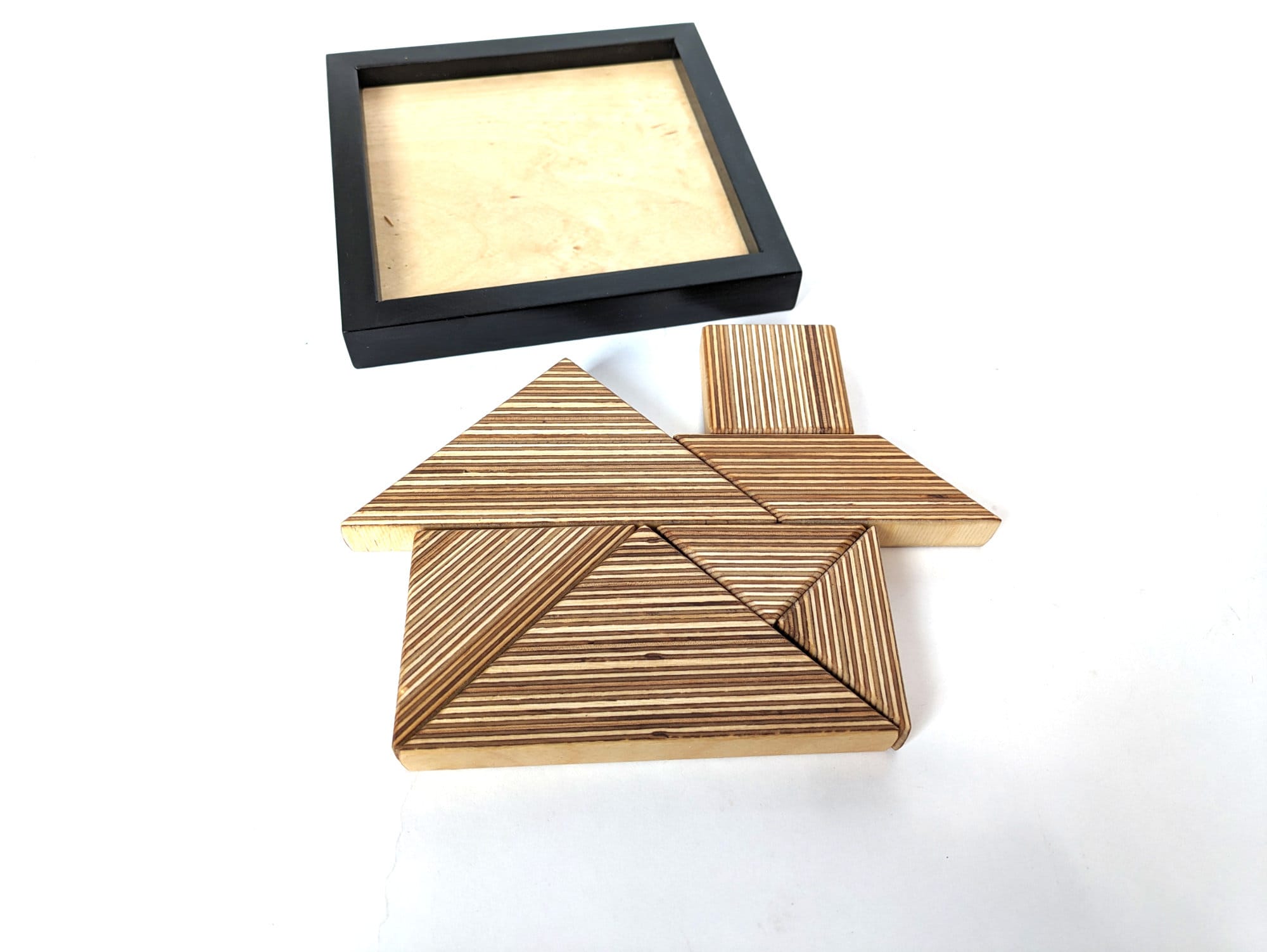 Tangram Jigsaw Puzzle, Unique Seven Piece Plywood Geometric Brain ...