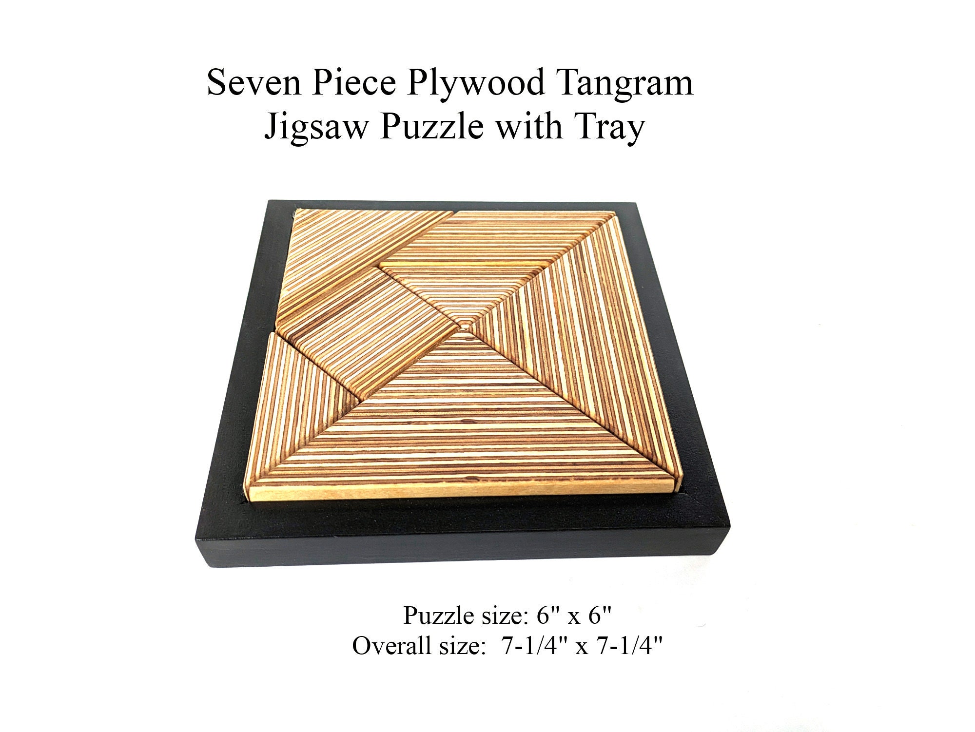 Tangram Jigsaw Puzzle, Unique Seven Piece Plywood Geometric Brain ...