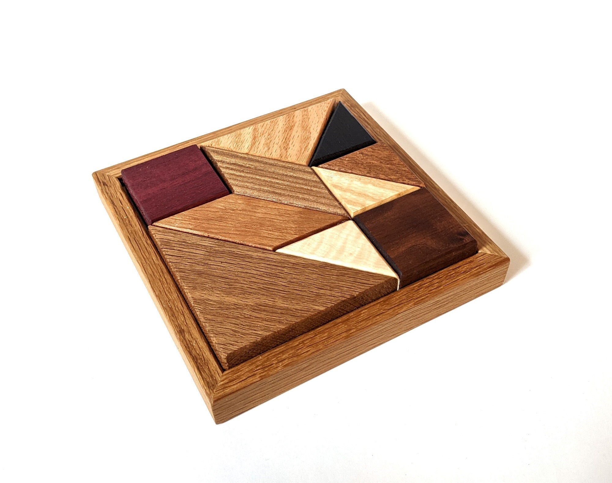 Wood Puzzle Brain Teaser, Geometric Shapes Jigsaw - Etsy