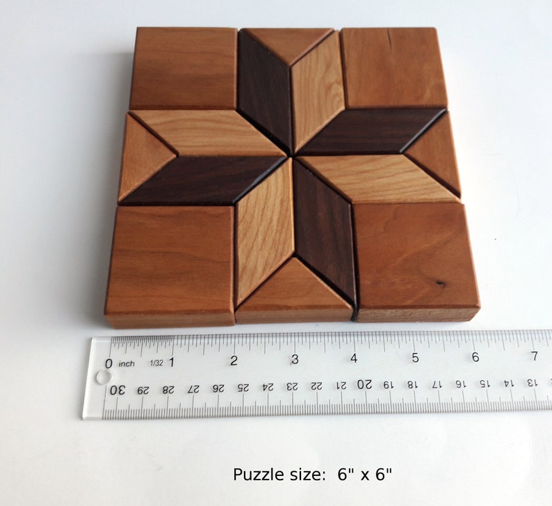 Wood Star Jigsaw Puzzle Cherry Walnut and Birch Geometric - Etsy