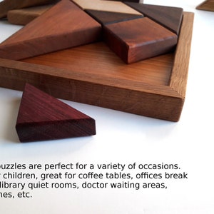 Tangram Wood Jigsaw Puzzle Classic Brain Teaser Shapes Toy - Etsy