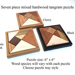 Tangram Wood Jigsaw Puzzle, Classic Brain Teaser, Shapes Toy - Etsy
