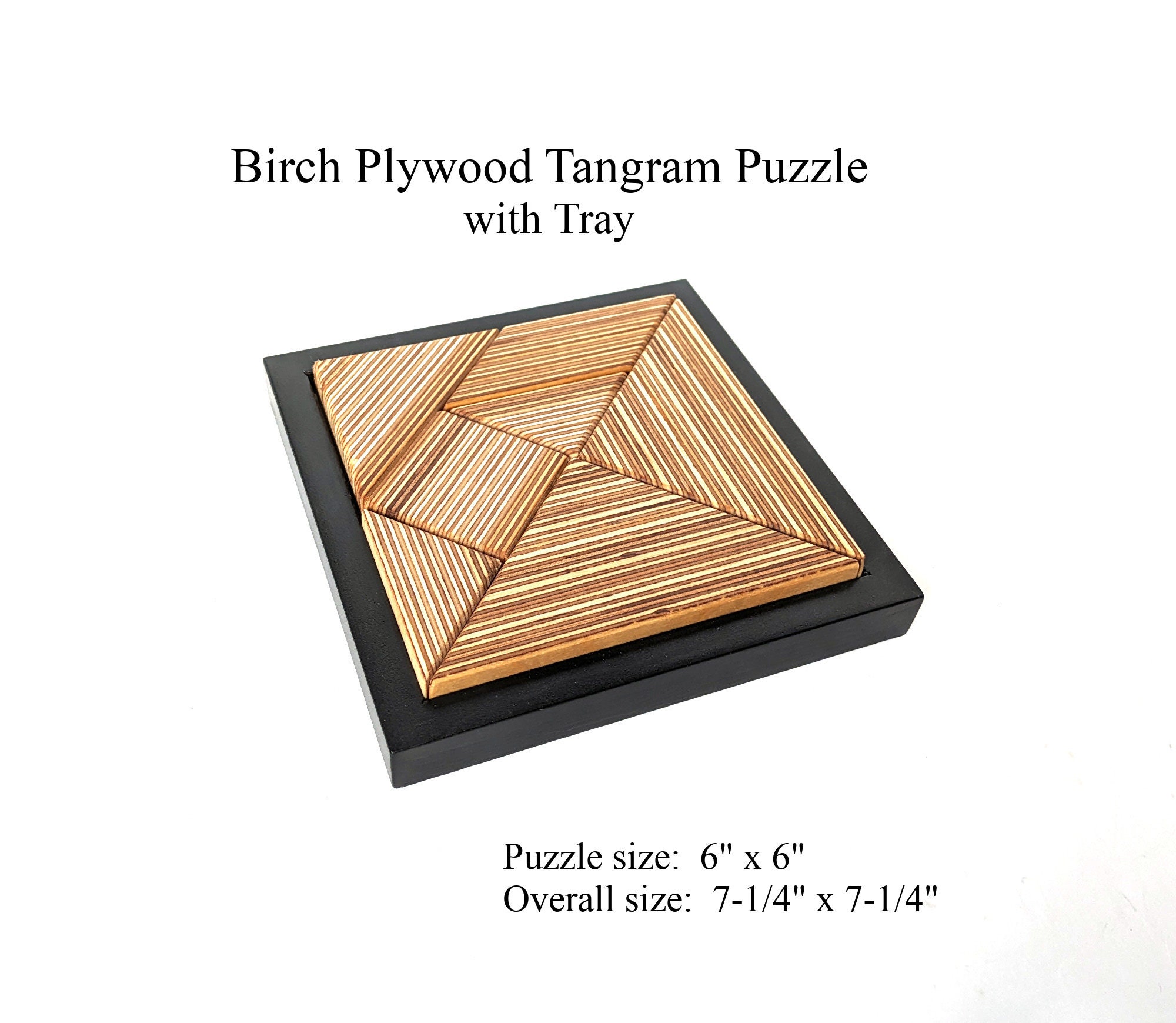 Tangram Jigsaw Puzzle, Unique Seven Piece Plywood Geometric Brain ...