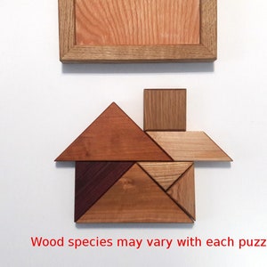 Tangram Wood Jigsaw Puzzle, Classic Brain Teaser, Shapes Toy - Etsy