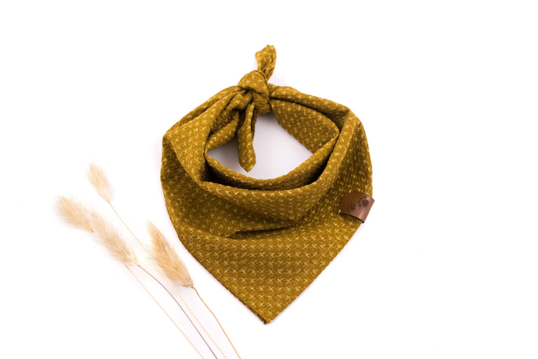 Manarola Bandana Autumn Dog Bandana, Fall Dog Bandana, Mustard Bandana ...