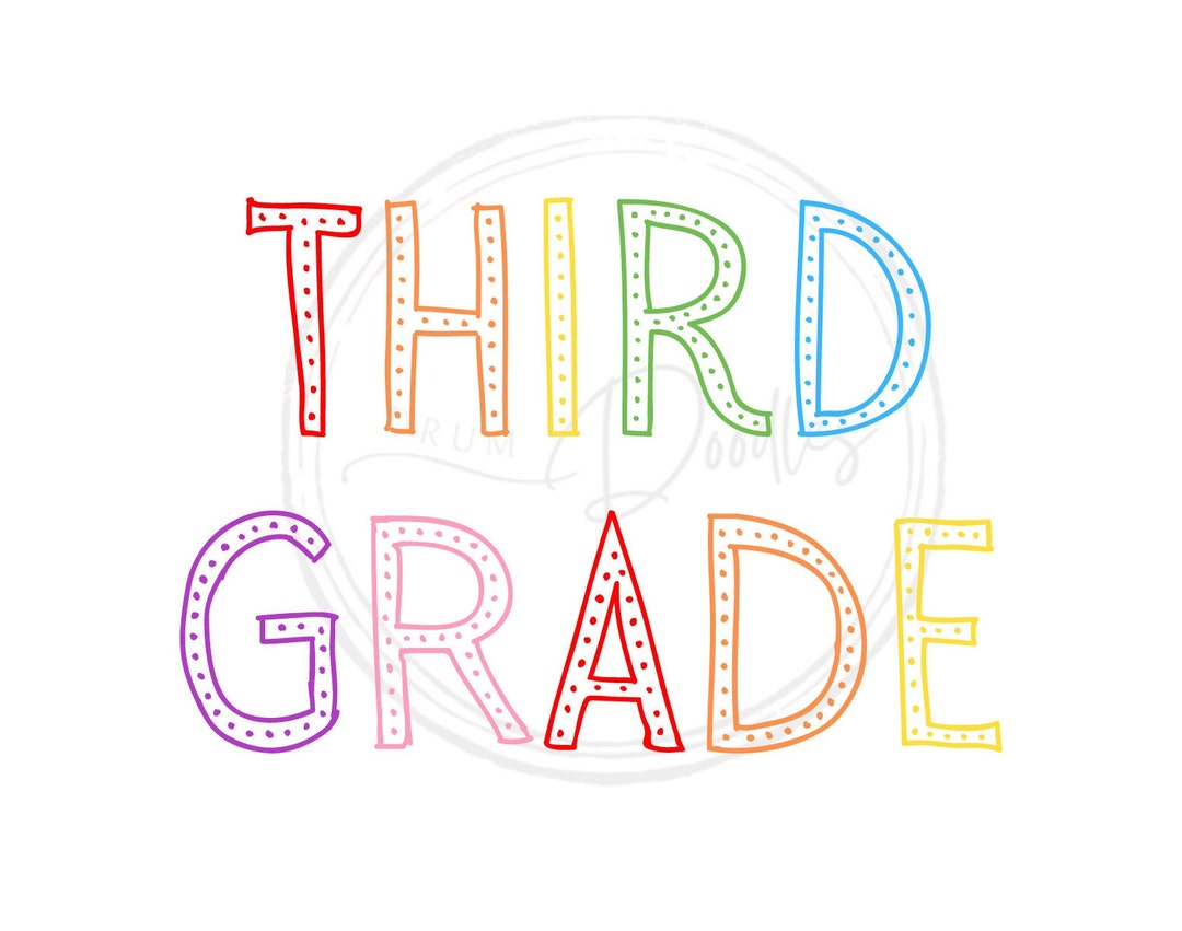 Third Grade PNG - Back to School PNG - Third Grade Designs - Back to ...
